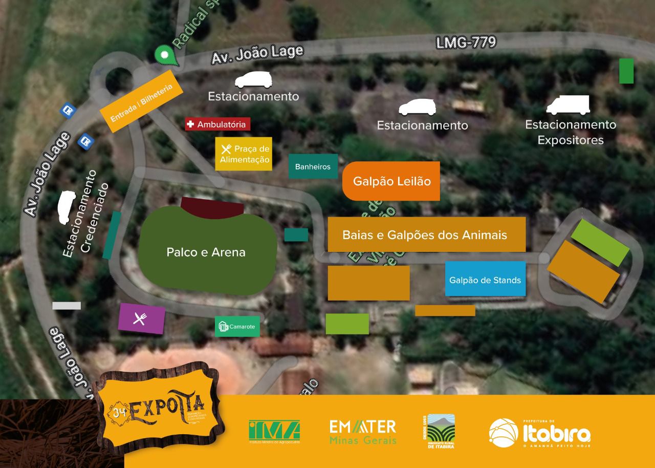 Prefeitura de Itabira divulga mapa de orientação da 34ª Expoita. Confira!
