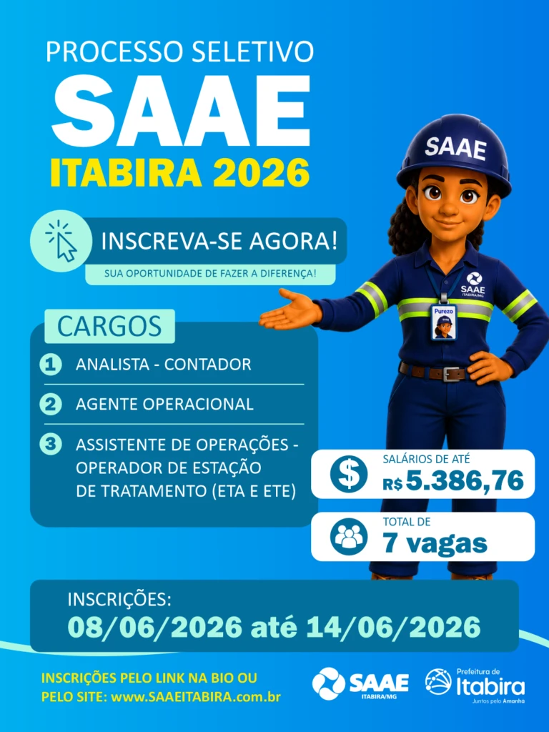Saae inicia inscrições para processo seletivo com oportunidades em ...